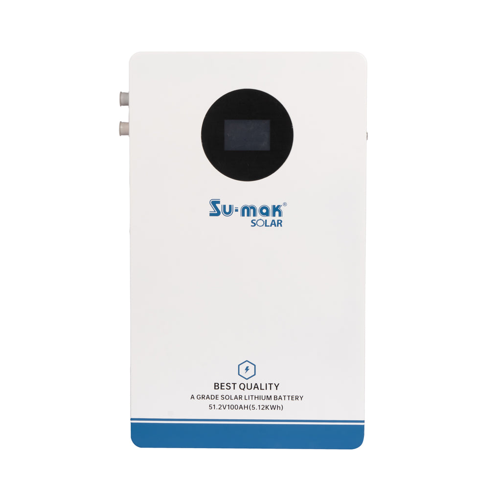 Su-mak SOLAR LiFePO4 Lithium Battery, 51.2V 100AH, 5.12kWh, A Grade Wa